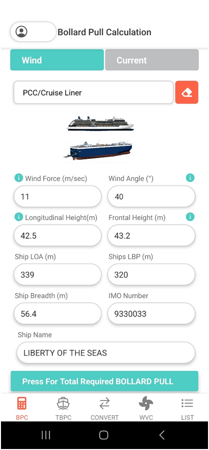 Bollard Pull Calculator App Updated