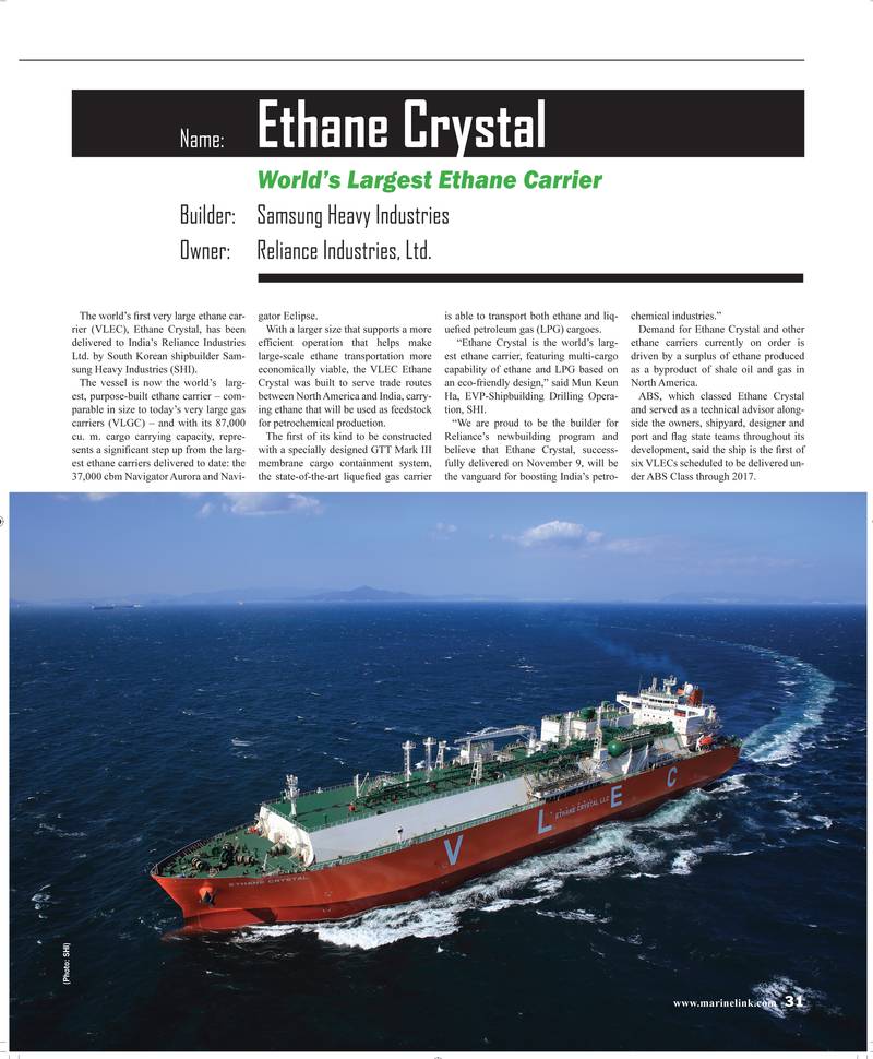World's Largest Ethane Carrier Loads Its First Cargo