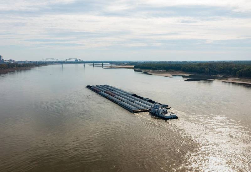 Low Water Hampers Barge Shipping On The Mississippi